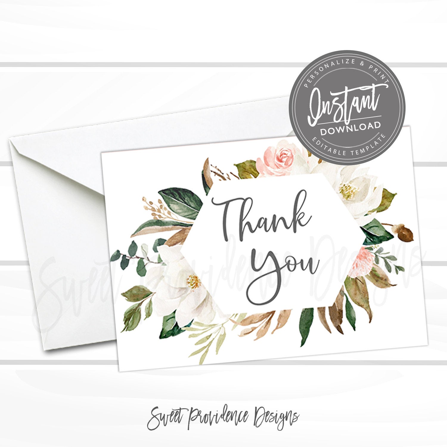 Editable Thank You Card | Sweet Providence Designs